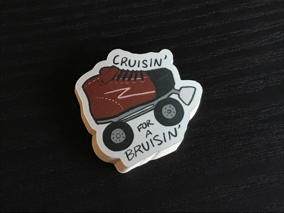 Roller Skate Sticker Cruisin for A Bruisin | Etsy