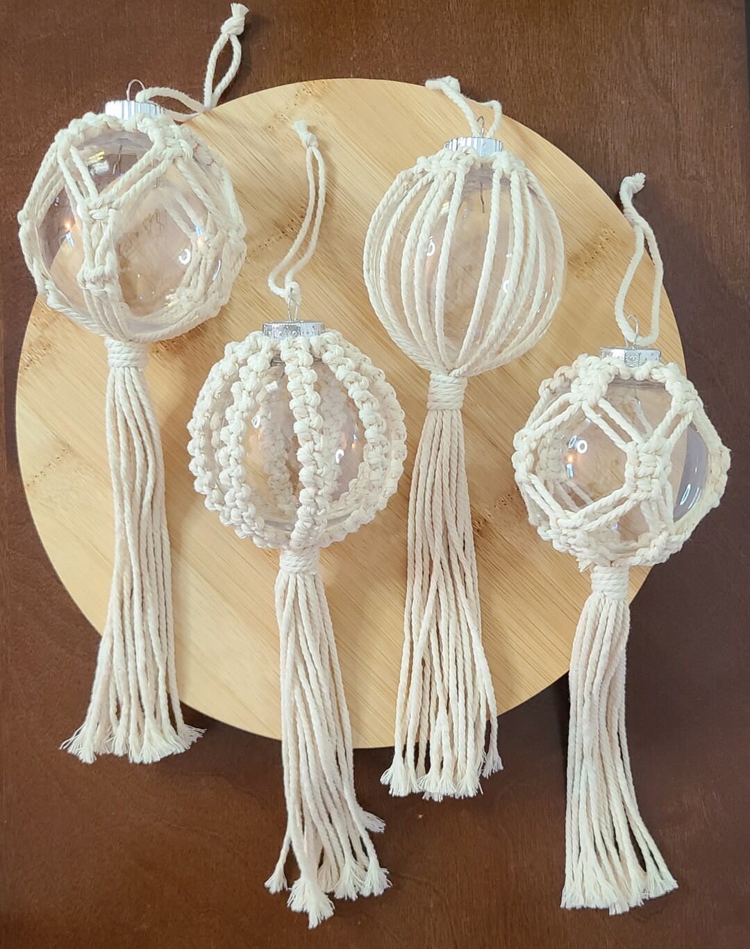 Macrame Christmas Ornaments / White Christmas Tree Balls - Etsy