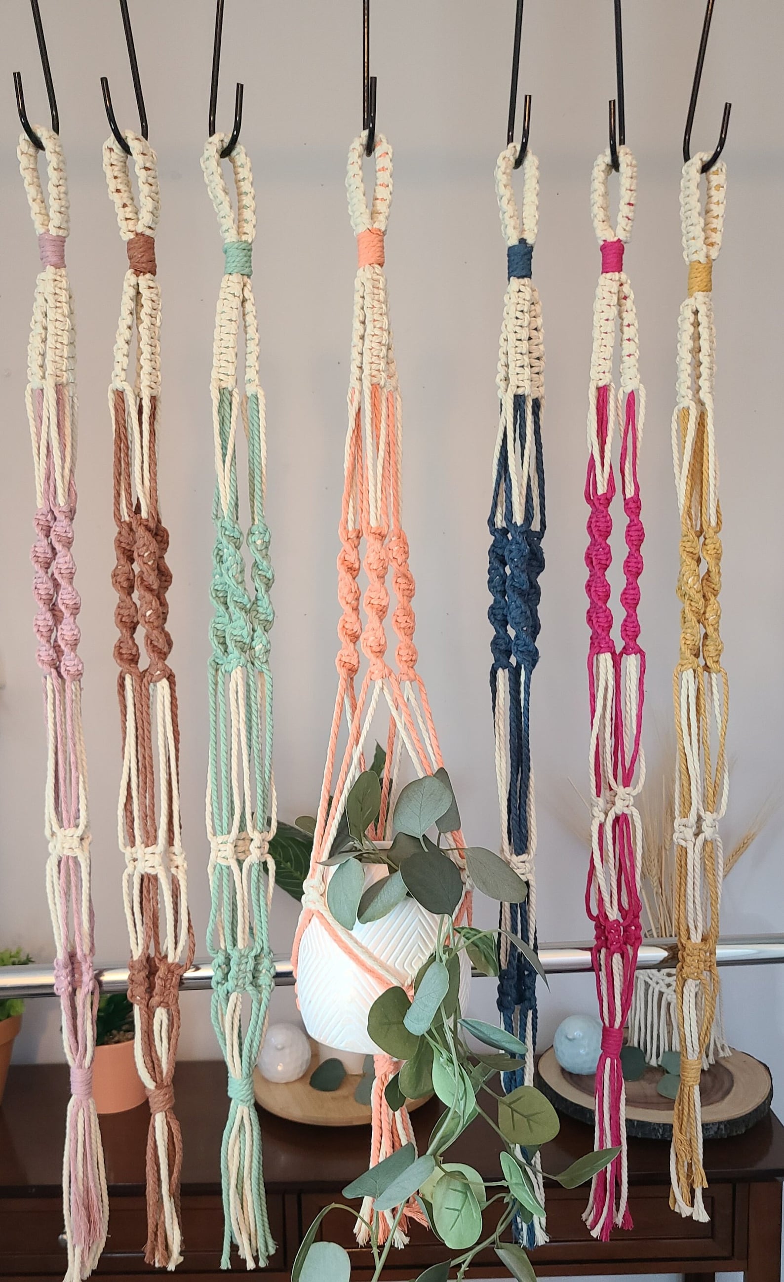Macrame Plant Hanger, Hanging Planter Indoor & Outdoor, Plant Holder ...