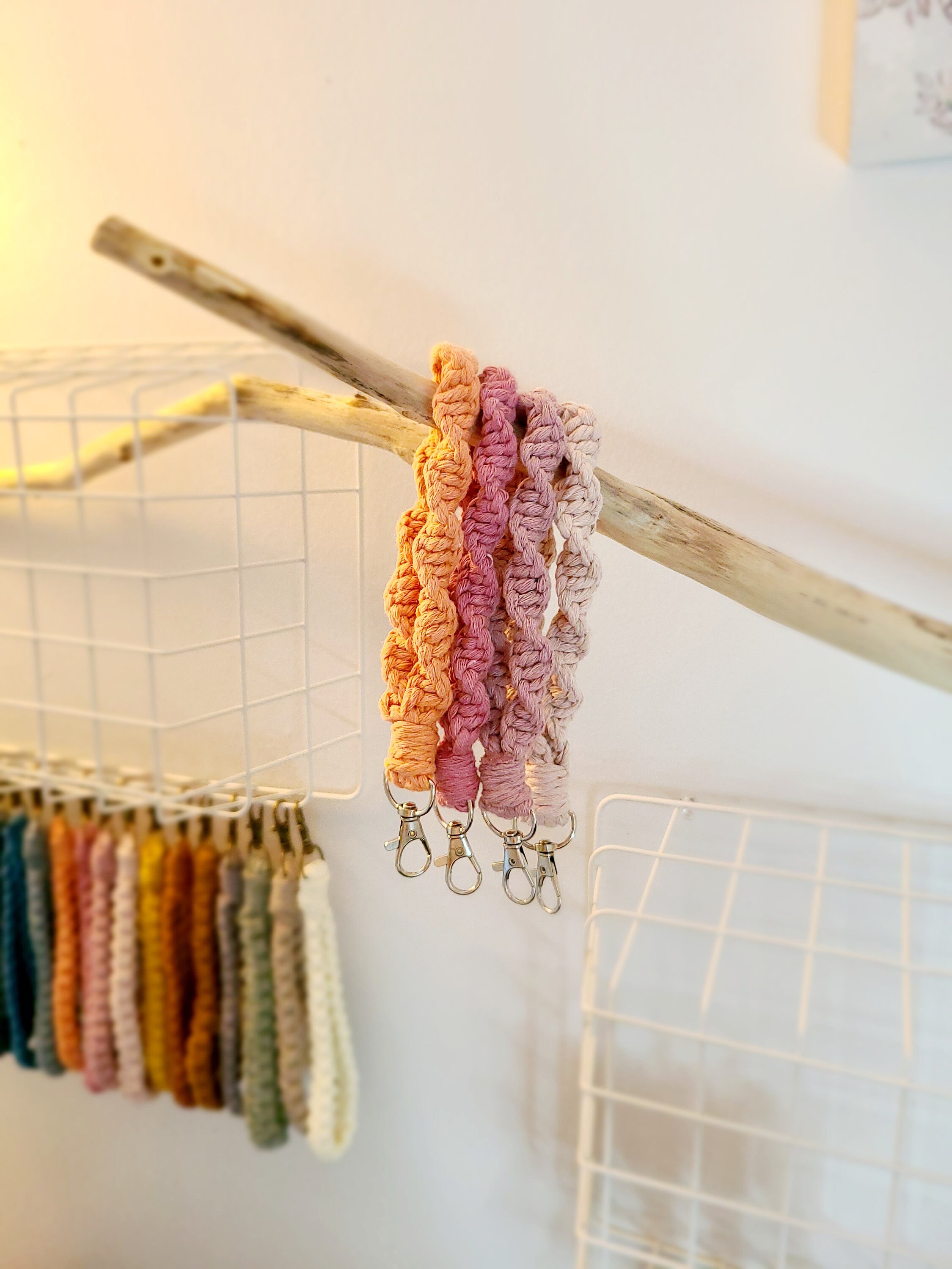 Twisted Macrame Wristlet Keychain - Etsy