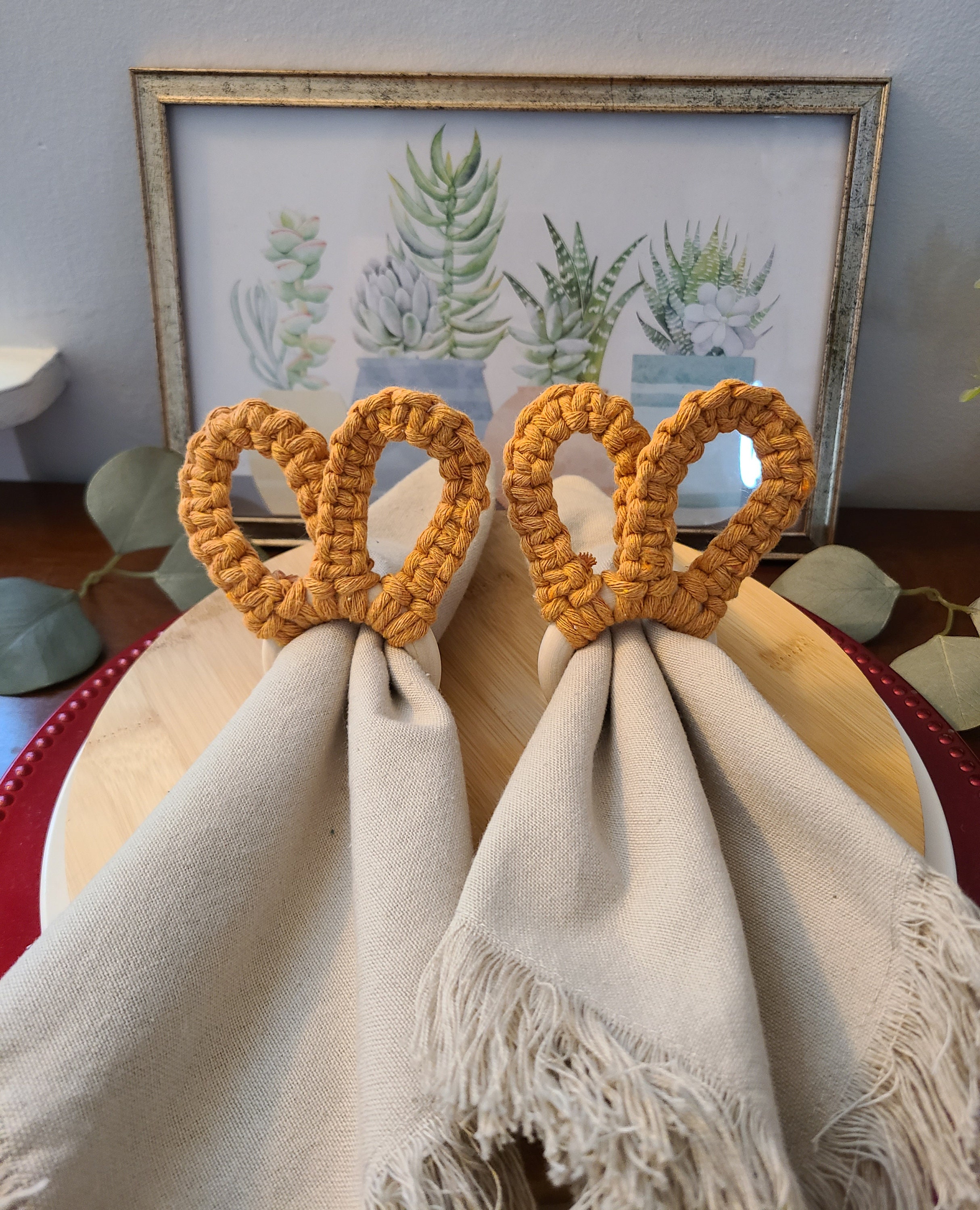 Bunny Macrame Napkin Ring Set of 2 Bunny Napkin Rings Easter Decor Housewarming - Etsy