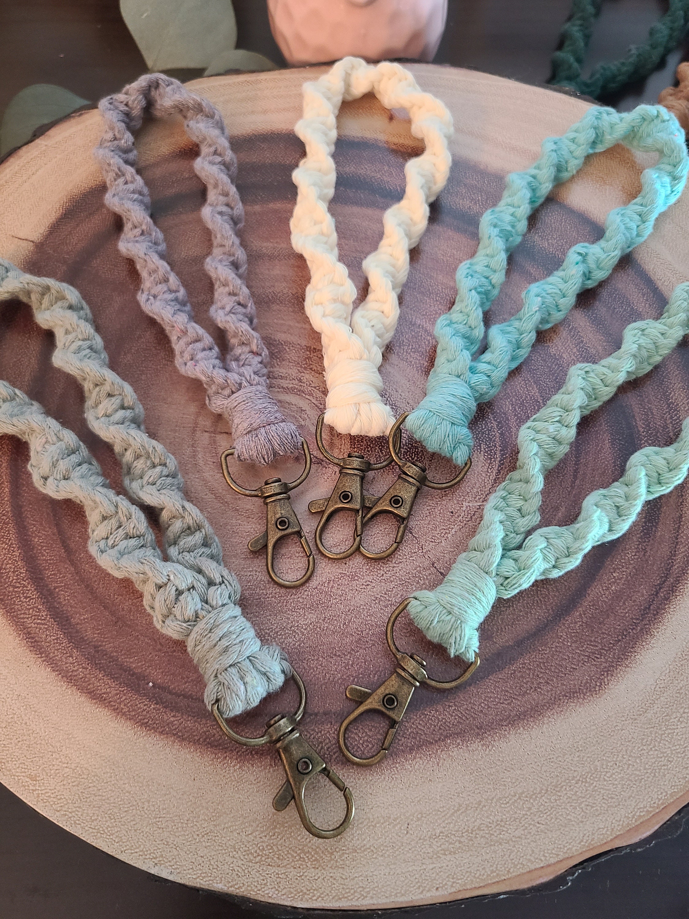 Twisted Macrame Wristlet Keychain - Etsy
