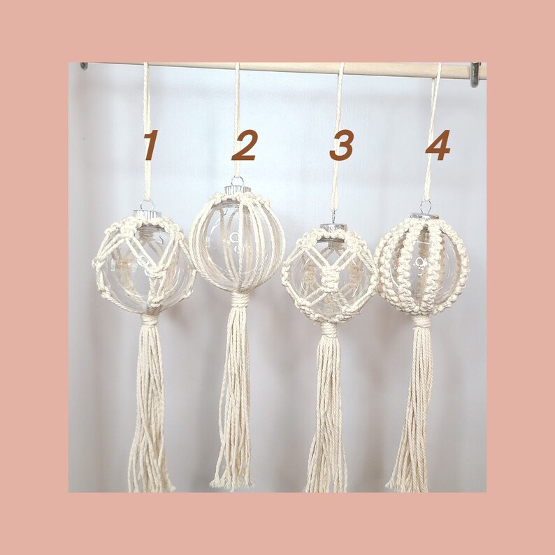 Macrame Christmas Ornaments / White Christmas Tree Balls - Etsy