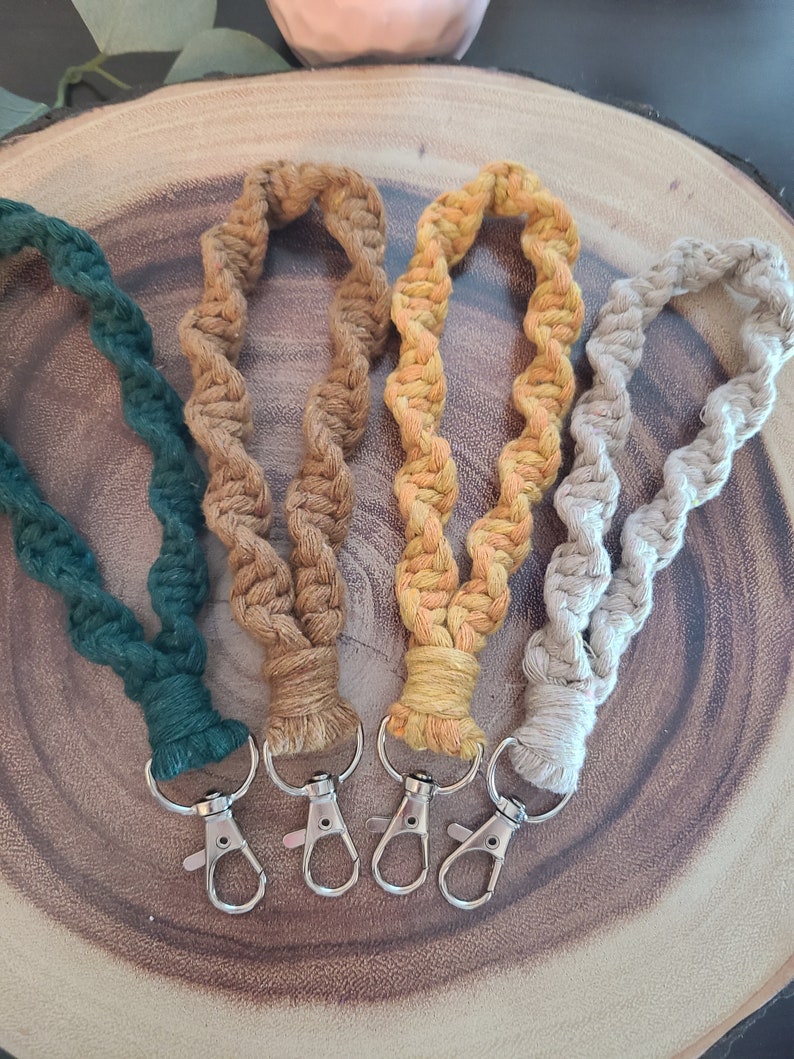 Twisted Macrame Wristlet Keychain - Etsy