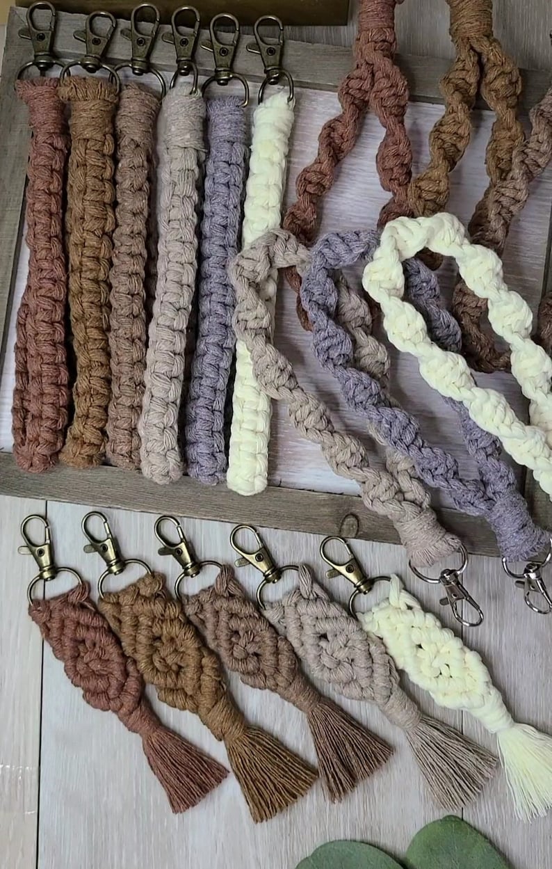 Twisted Macrame Wristlet Keychain - Etsy