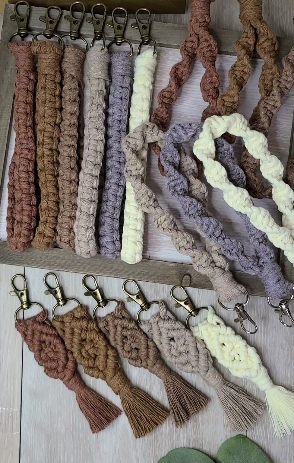 Twisted Macrame Wristlet Keychain - Etsy