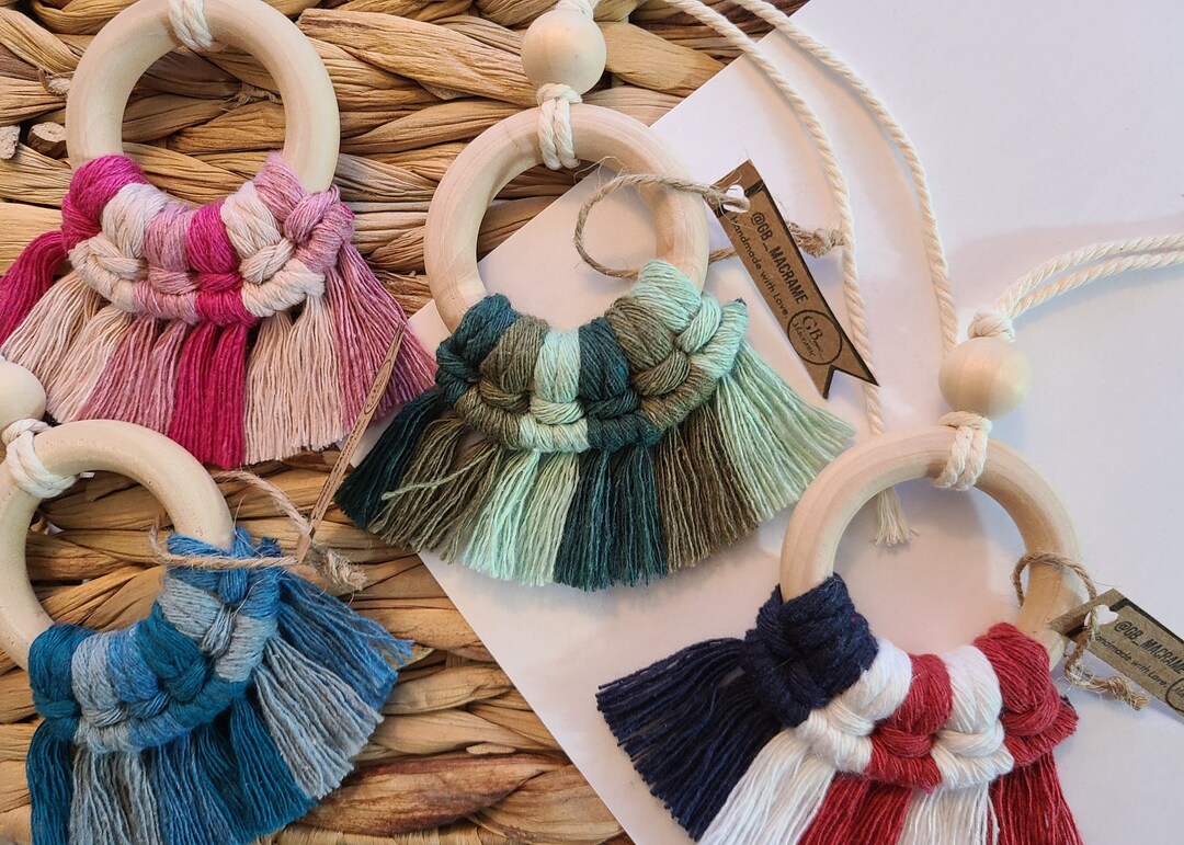 Macrame Car Charm: Boho Rear View Mirror Decor - Etsy