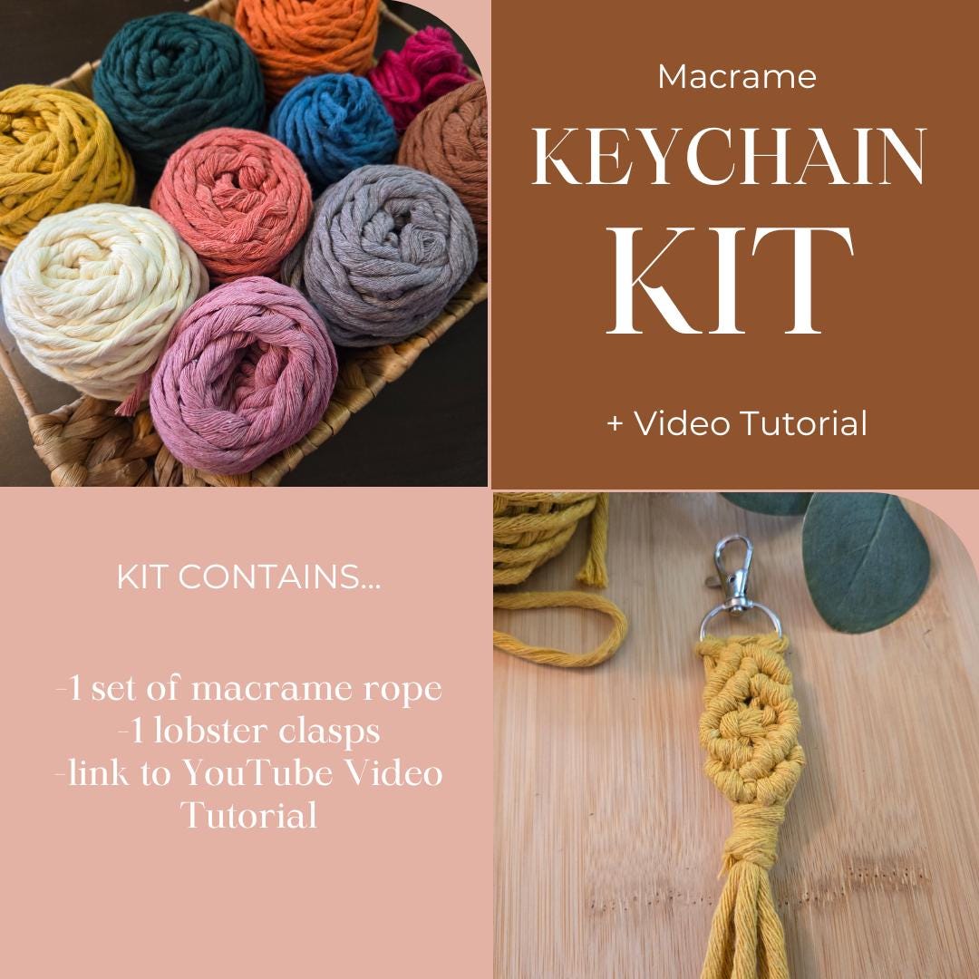DIY Macrame Keychain Kit | Boho Keychain - Etsy