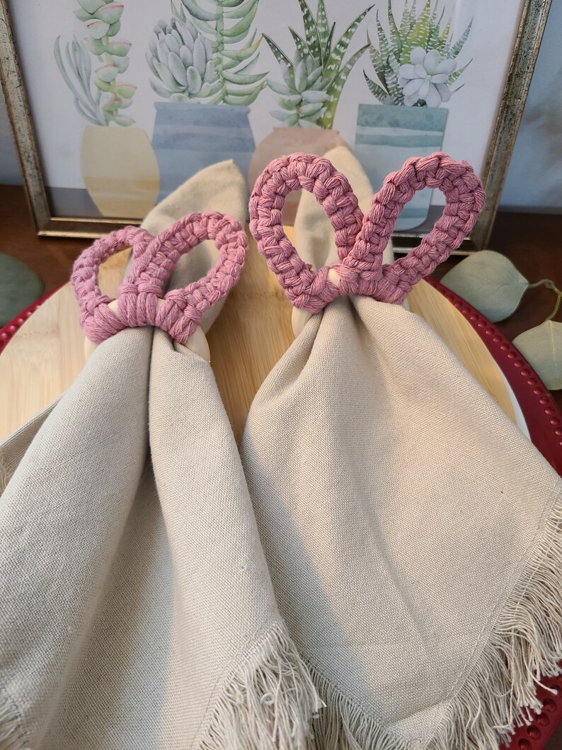 Bunny Macrame Napkin Ring Set of 2 Bunny Napkin Rings Easter Decor Housewarming - Etsy