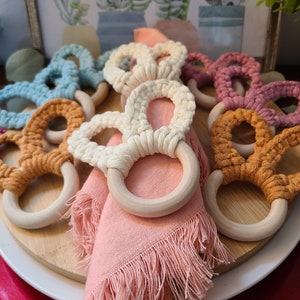 Bunny Macrame Napkin Ring | Set of 2 | Bunny Napkin Rings | Easter Decor | Housewarming - Etsy