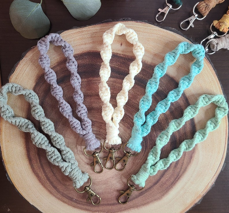 Twisted Macrame Wristlet Keychain - Etsy