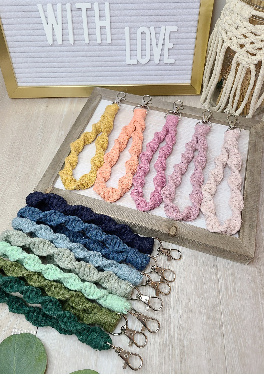 Twisted Macrame Wristlet Keychain - Etsy