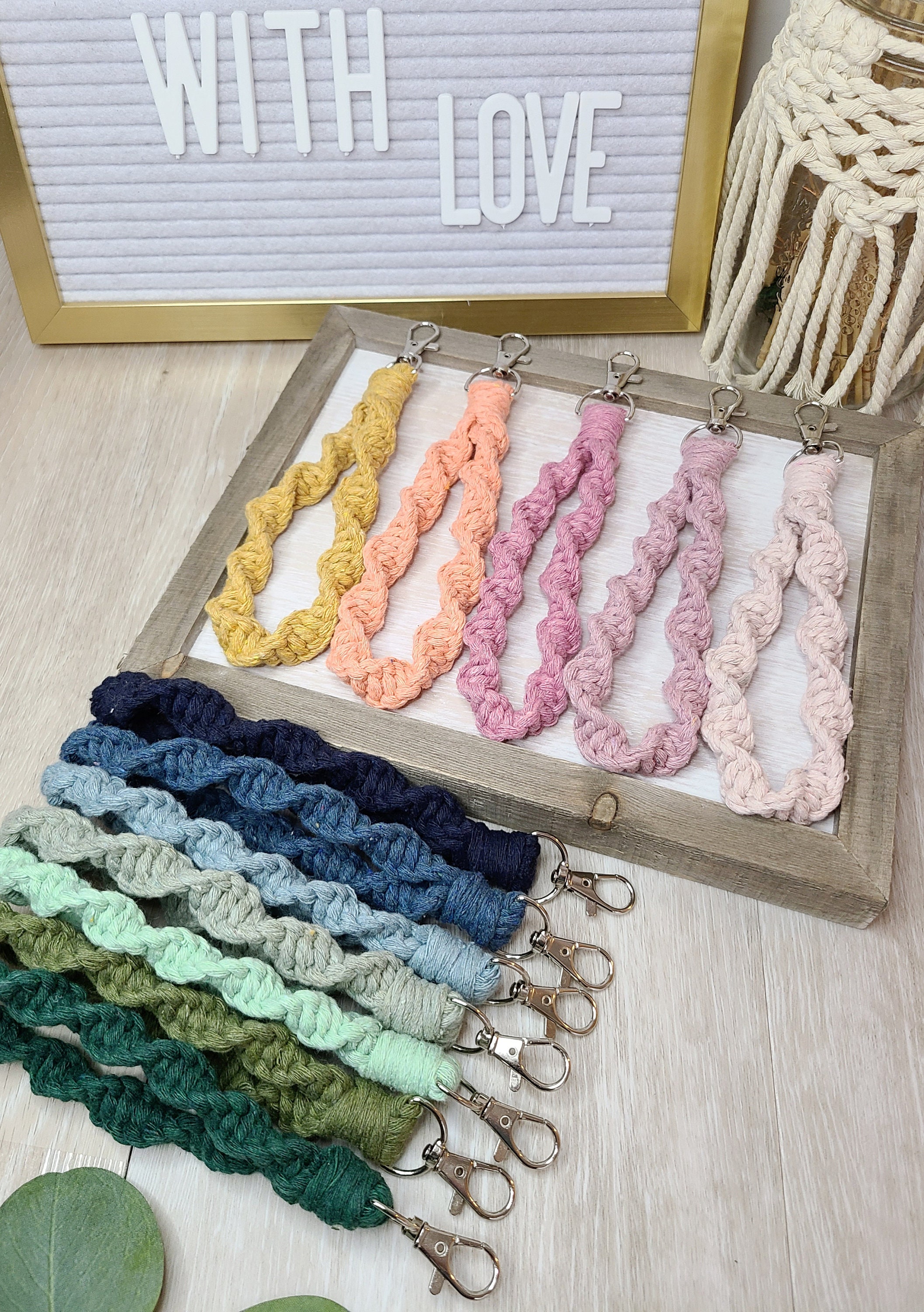 Twisted Macrame Wristlet Keychain - Etsy