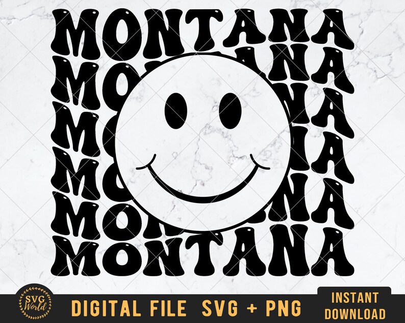Montana Home State Wavy Aesthetic Letters SVG Cut File - Etsy