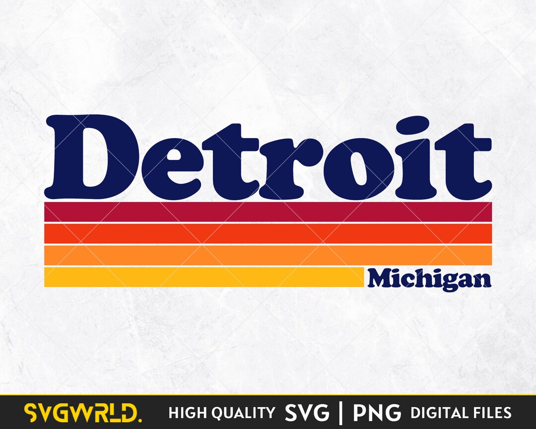 Detroit Michigan Retro SVG PNG Cut File Instant Digital - Etsy