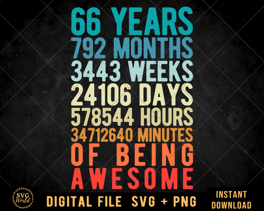 1959 Birthday SVG | 66 Level Unlocked | Awesome Since 1959 | Retro 1959 ...