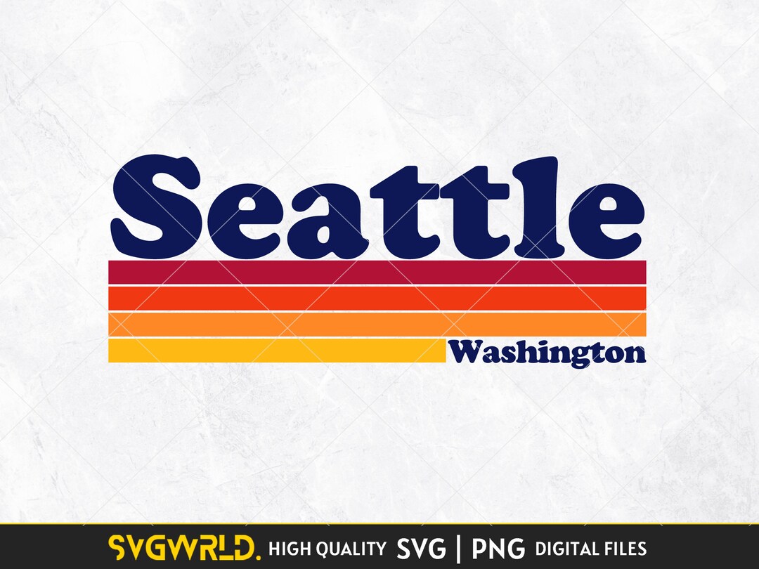 Seattle, Washington Retro SVG Cut File, PNG Instant Digital Download ...