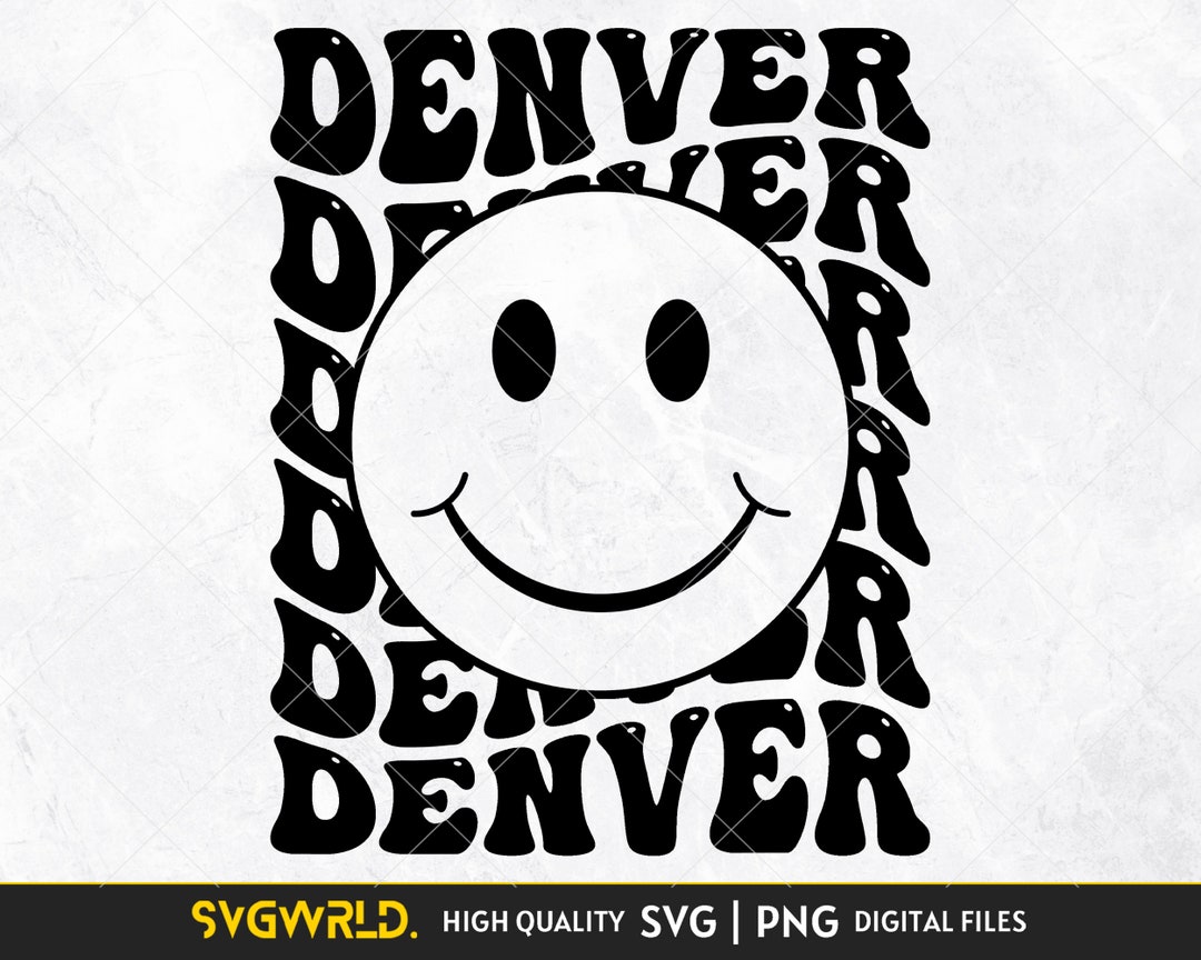 Denver, Colorado Wavy Aesthetic Letters SVG Cut File | Smiley Face Svg ...