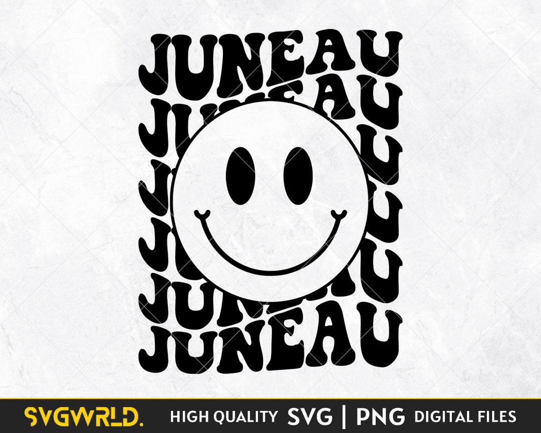 Juneau Alaska SVG PNG | Wavy Smiley Face Aesthetic Letters | Vector ...