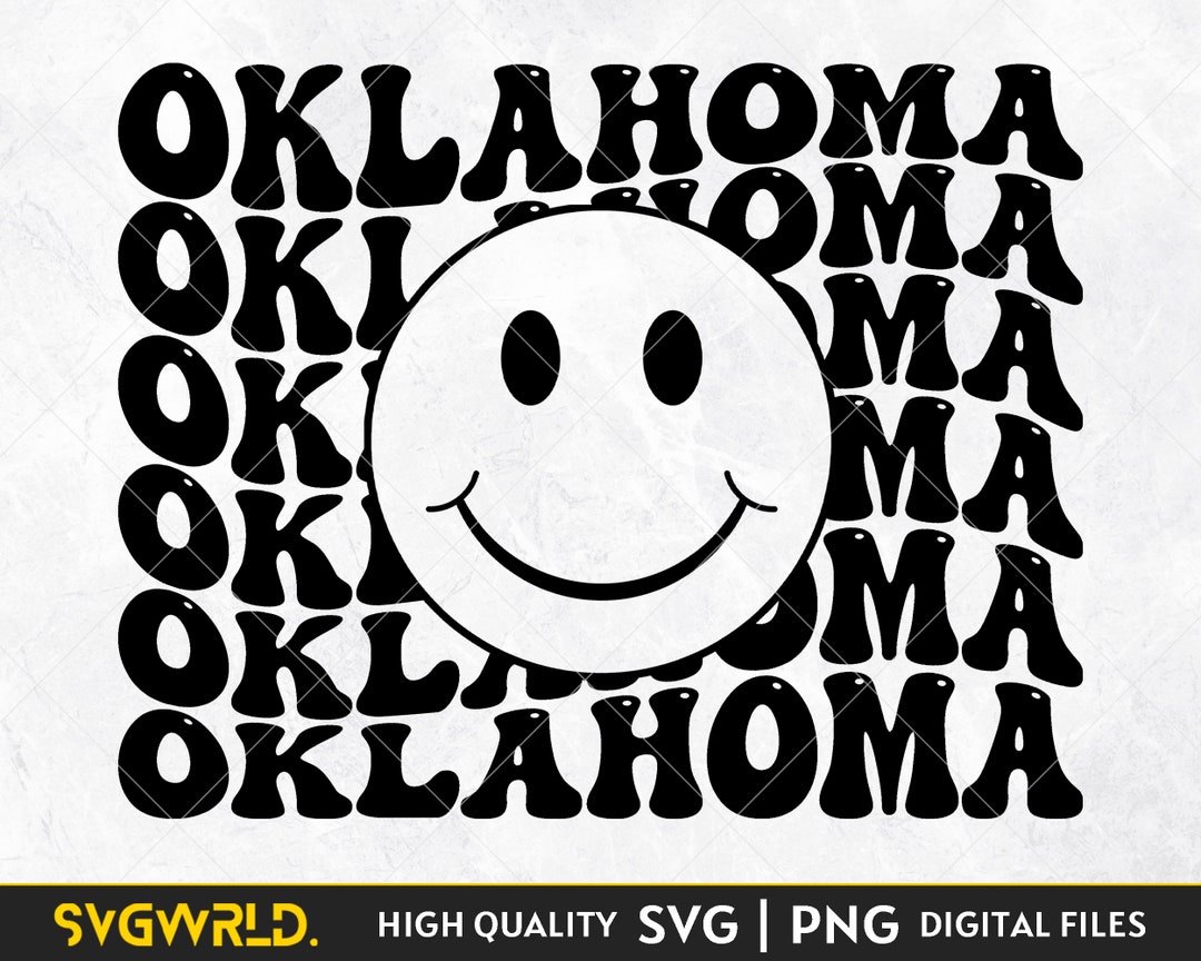 Oklahoma Home State Wavy Aesthetic Letters SVG Cut File - Etsy