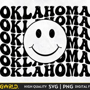 Oklahoma Home State Wavy Aesthetic Letters SVG Cut File - Etsy