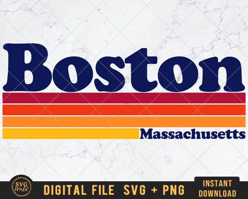 Boston Massachusetts Retro SVG PNG Cut File Instant Digital - Etsy