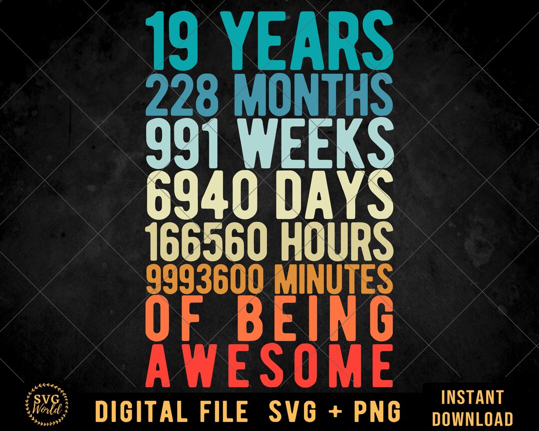 19 Years of Being Awesome 19 Level Unlocked SVG Awesome Since 2004 I ...