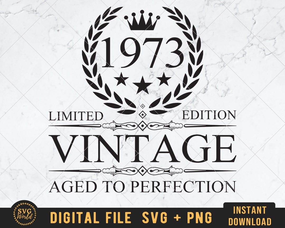 Vintage 1973 Limited Edition 51st Birthday SVG PNG | All Original Parts ...