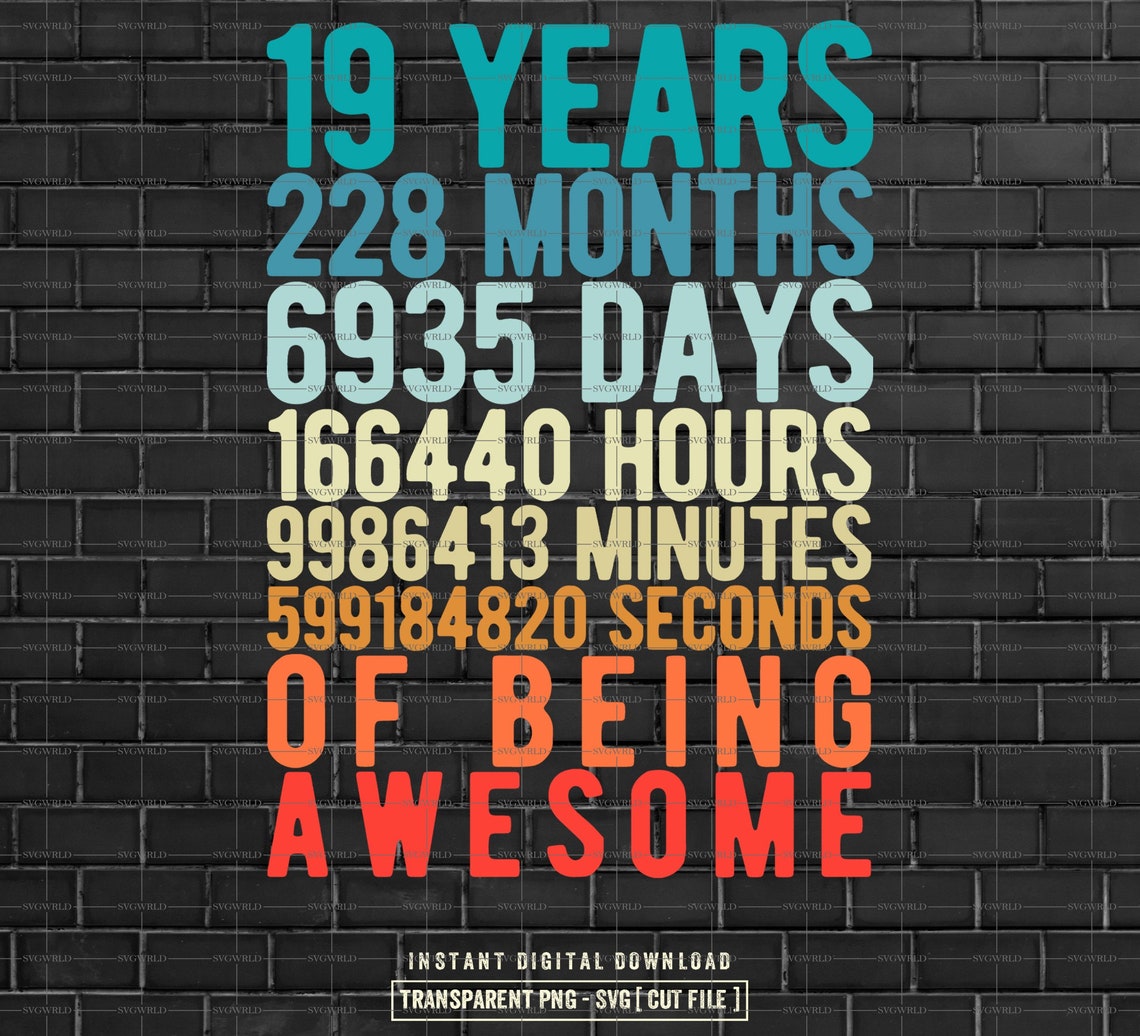 19 Years of Being Awesome 19 Level Unlocked SVG Awesome - Etsy