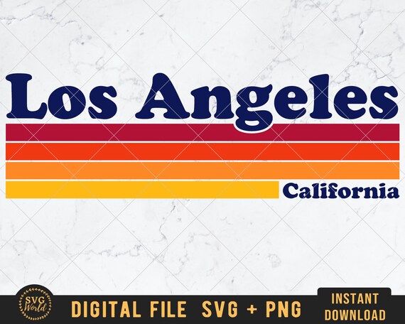 Los Angeles LA California Retro SVG File Instant Digital - Etsy