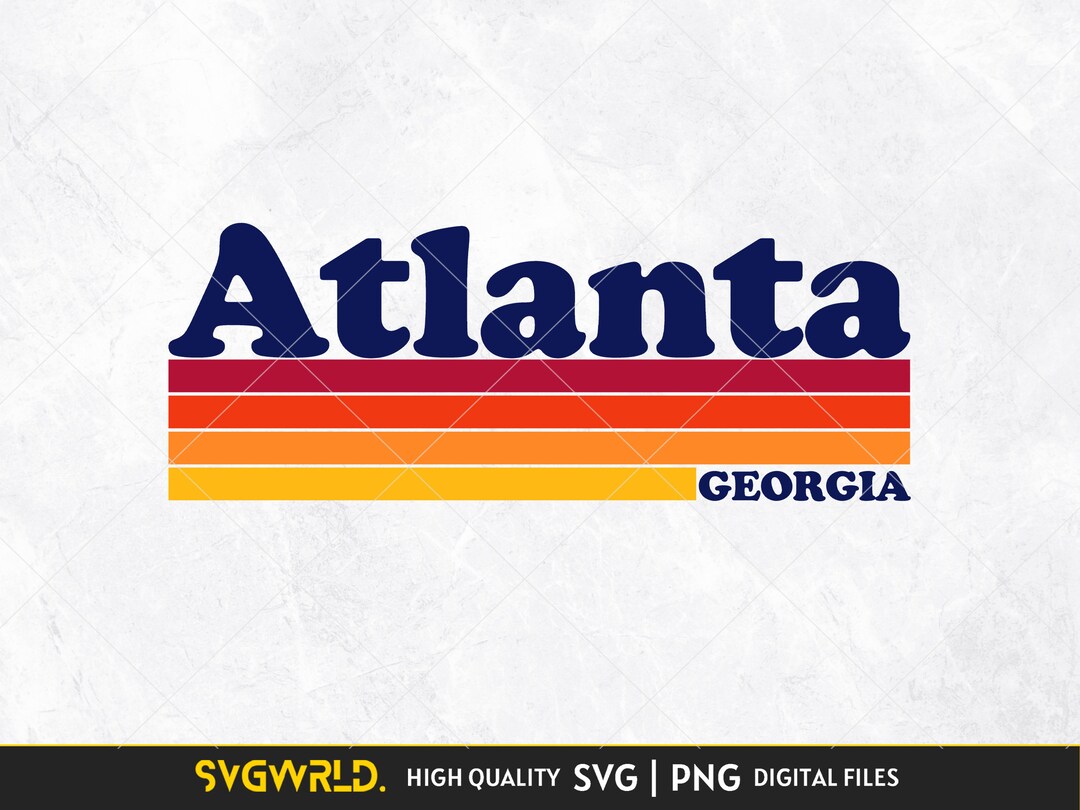 Atlanta, Georgia Retro SVG Cut File, PNG Clipart Instant Digital ...