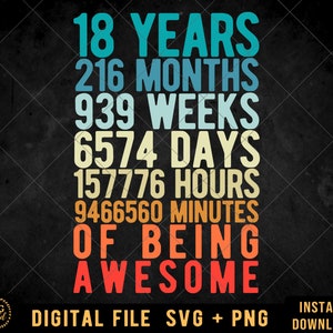 2007 Birthday SVG | Level 18 Unlocked | Awesome Since 2007 | Retro 2007 ...