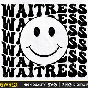 Kellnerin svg png Smiley Gesicht Kellnerin Geschenkidee Kellnerin ...
