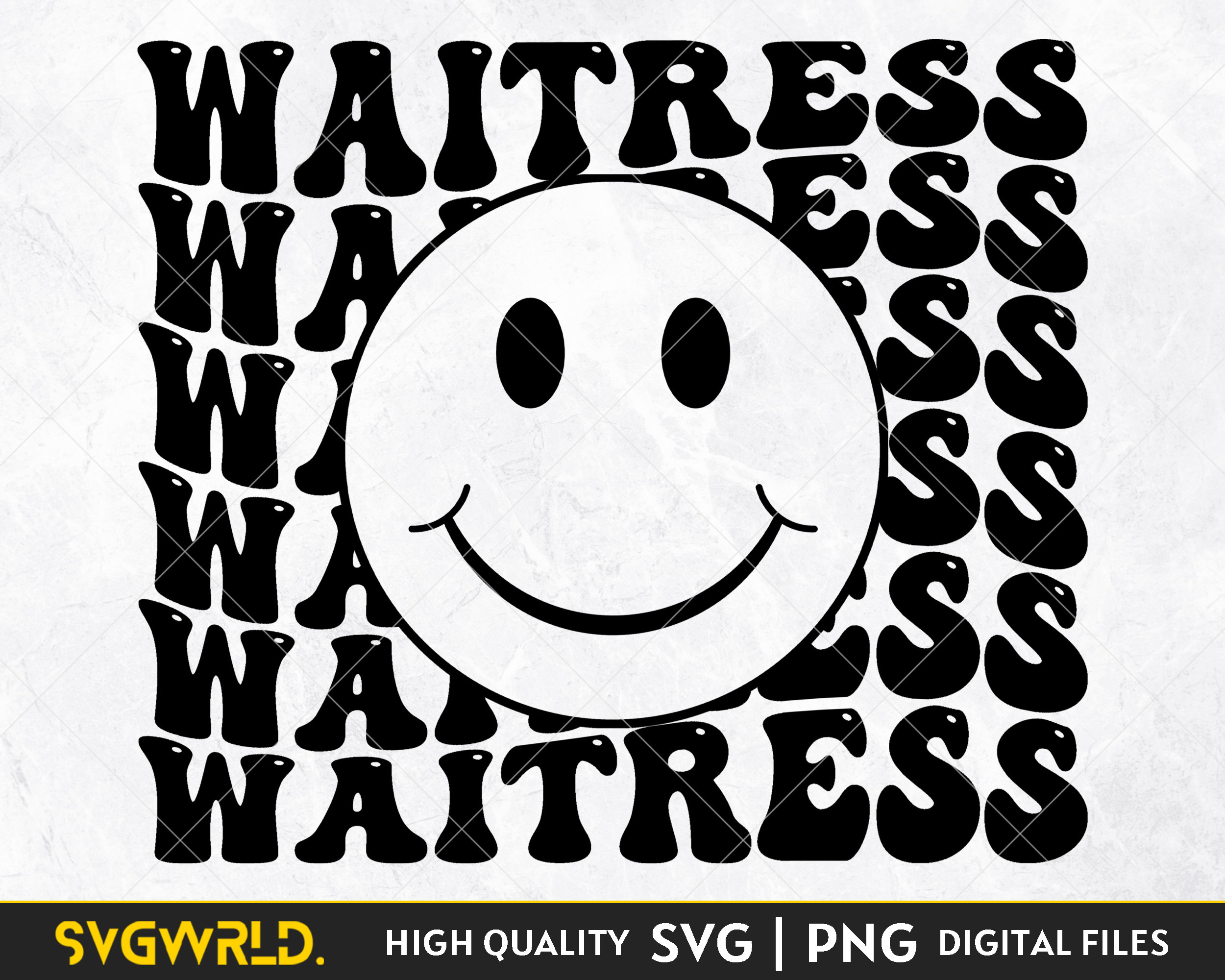 Waitress Svg Png Smiley Face Svg Waitress Gift Idea - Etsy
