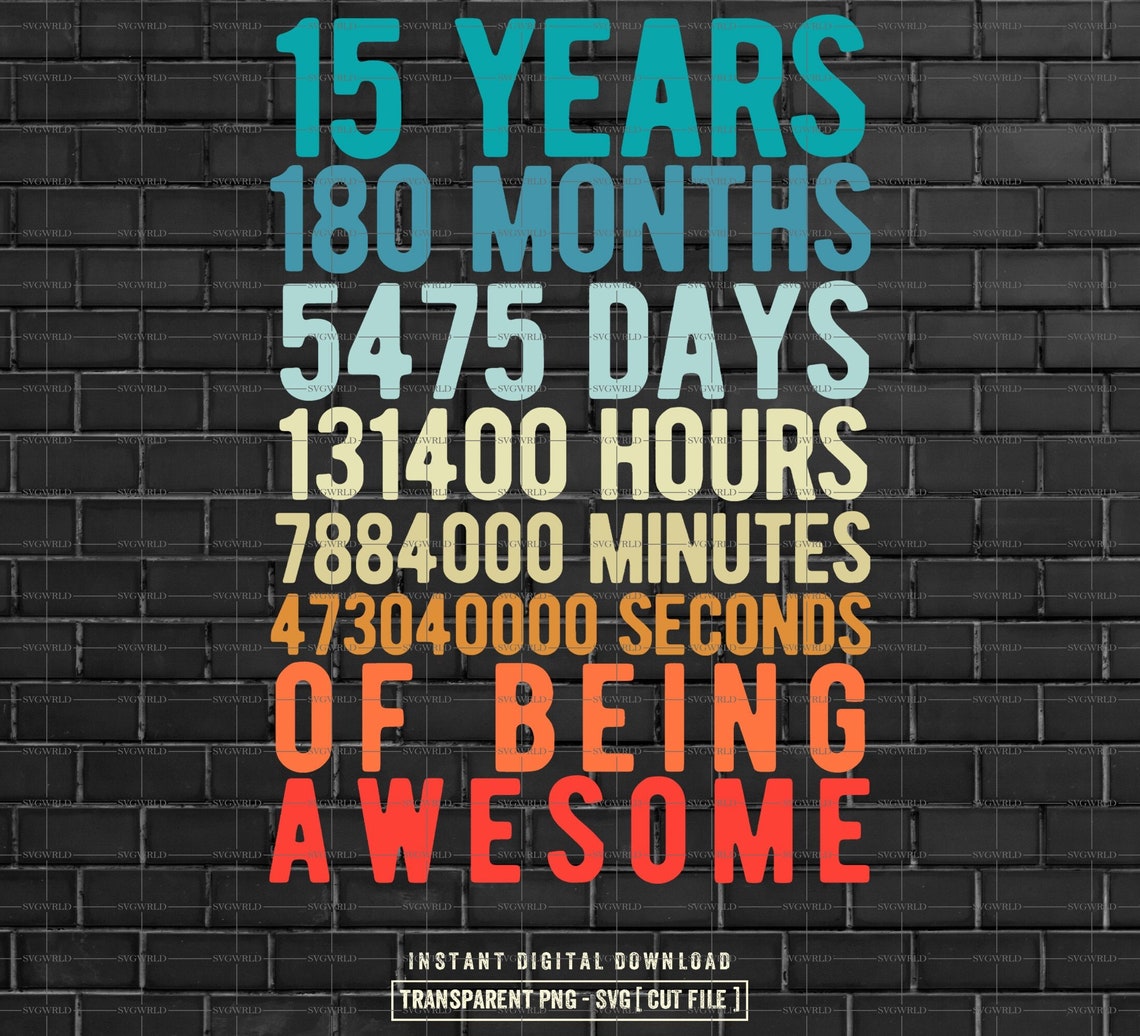 15 Years of Being Awesome 15 Level Unlocked SVG Awesome | Etsy