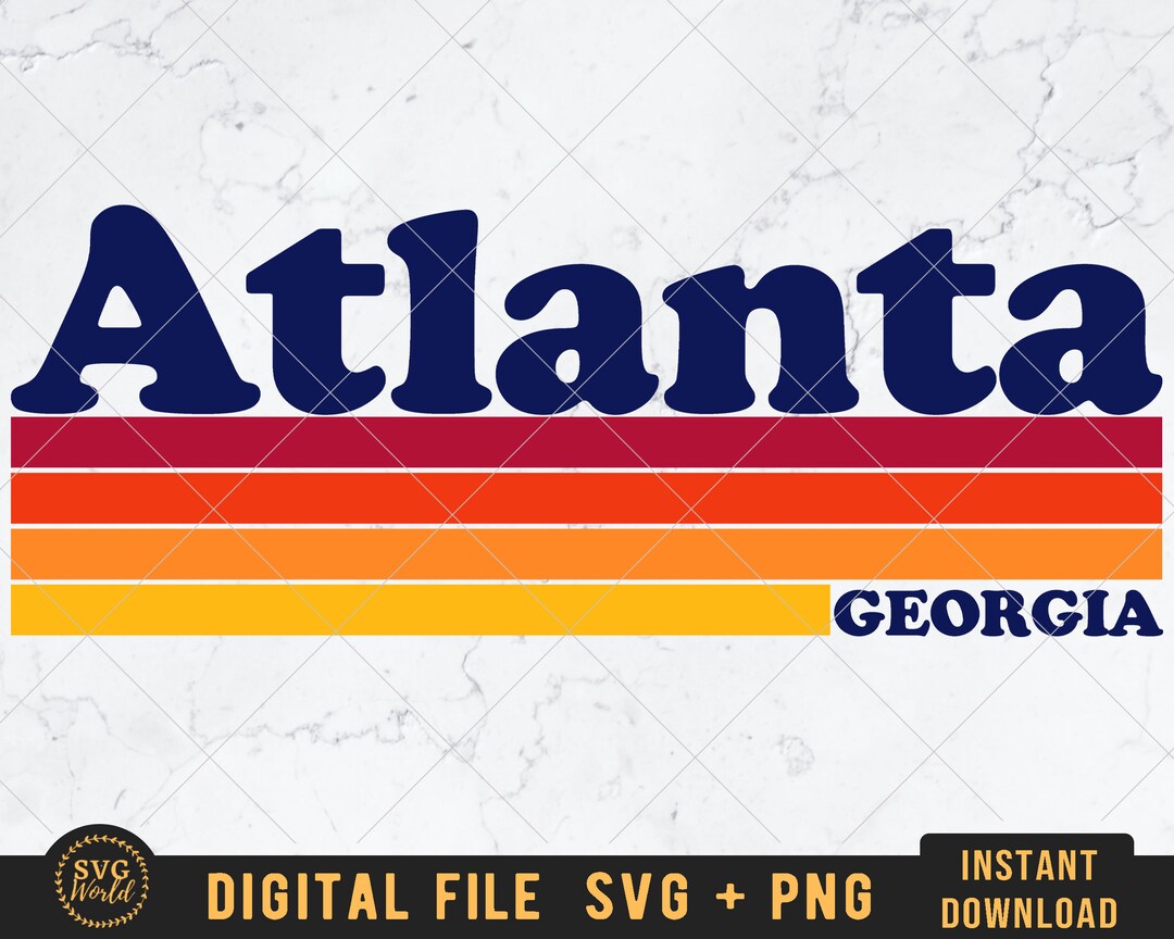 Atlanta Georgia Retro SVG Cut File PNG Clipart Instant - Etsy