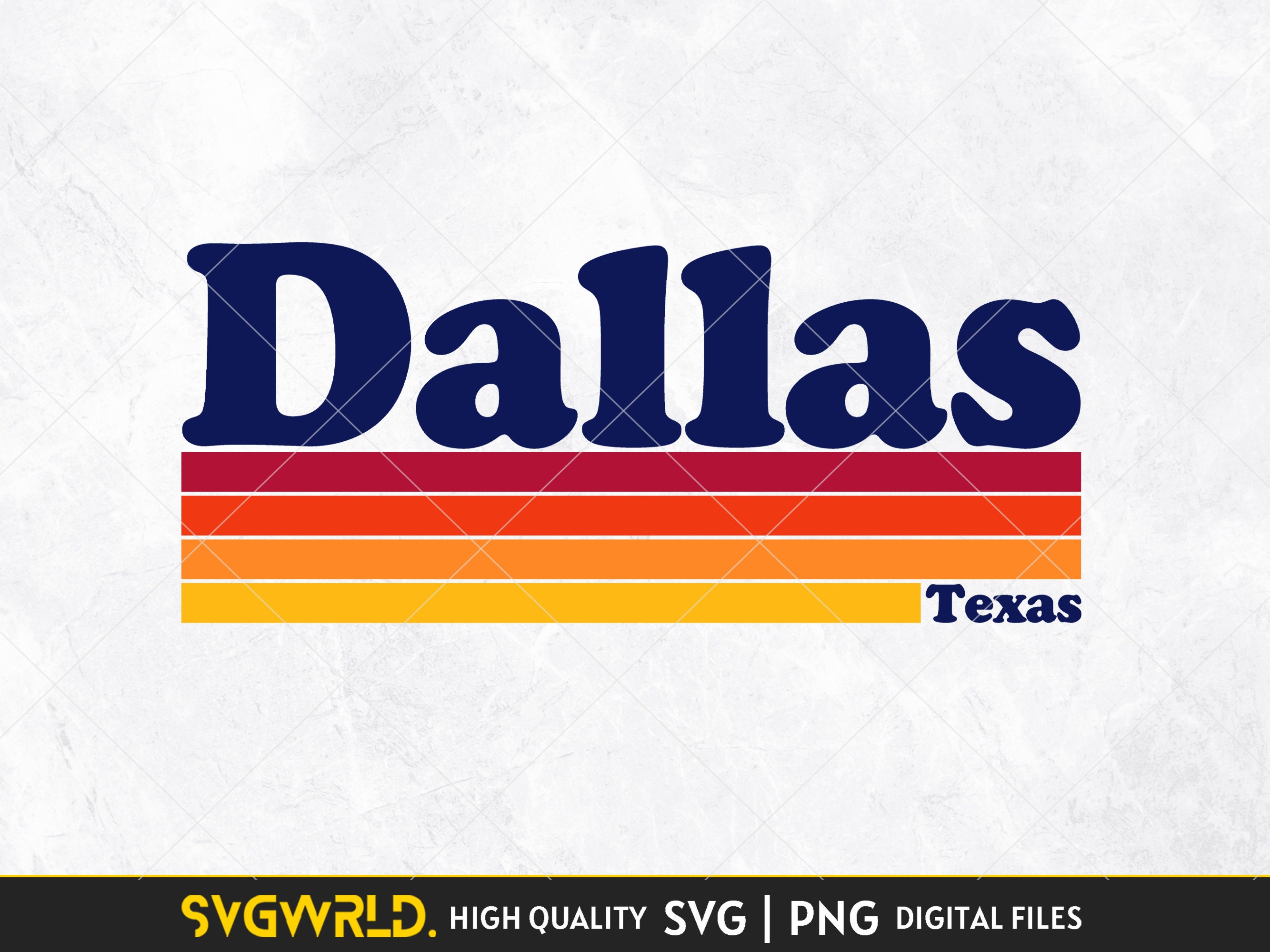 Dallas, Texas Retro SVG Cut File, PNG Clipart Instant Digital Download ...