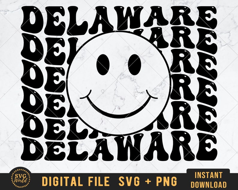 Delaware Home State Wavy Aesthetic Letters SVG Cut File - Etsy