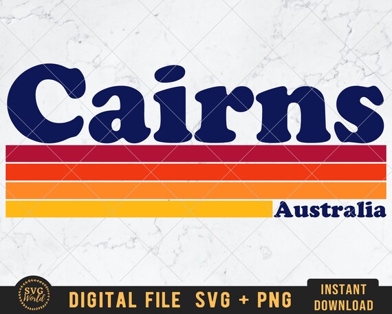 Cairns Queensland Retro SVG Cut File PNG Clipart Instant - Etsy