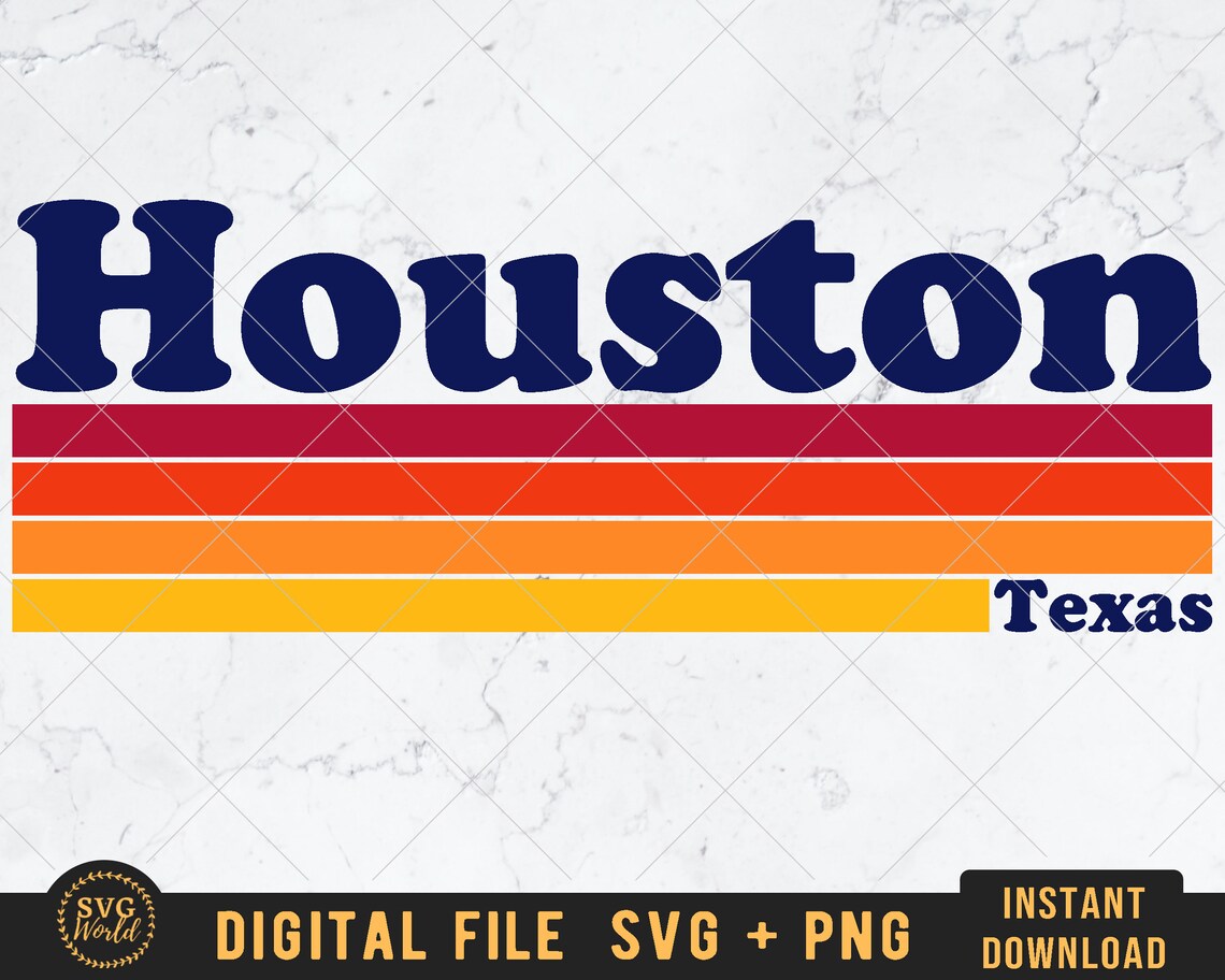 Houston Texas Retro SVG Cut File PNG Clipart Instant Digital - Etsy