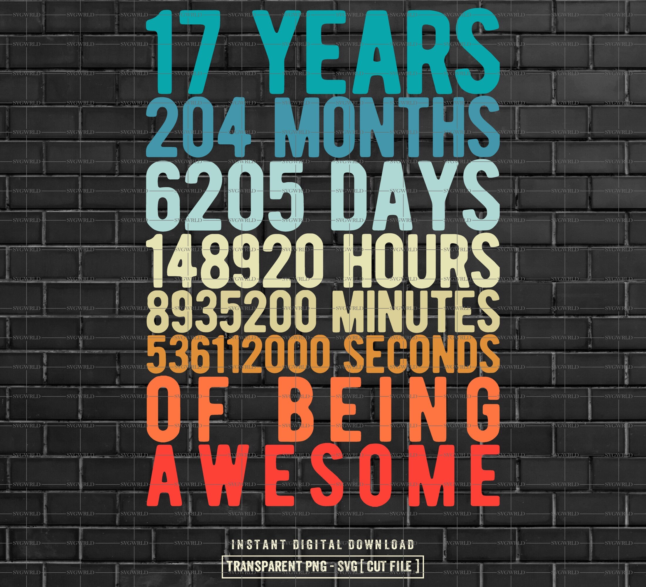 17 Years of Being Awesome 17 Level Unlocked SVG Awesome | Etsy