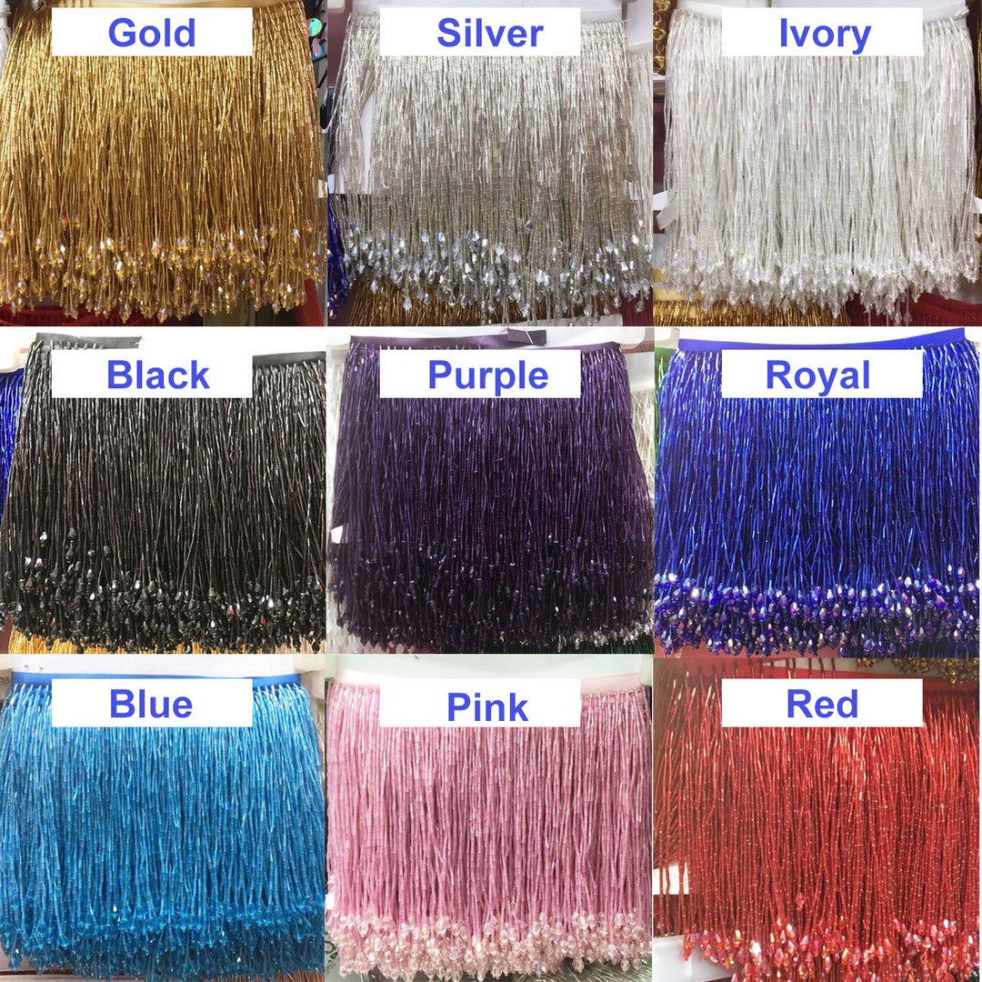 Dangling Fringe Trim,beaded Fringe Trim,heavy Bead Trimming for Dance ...