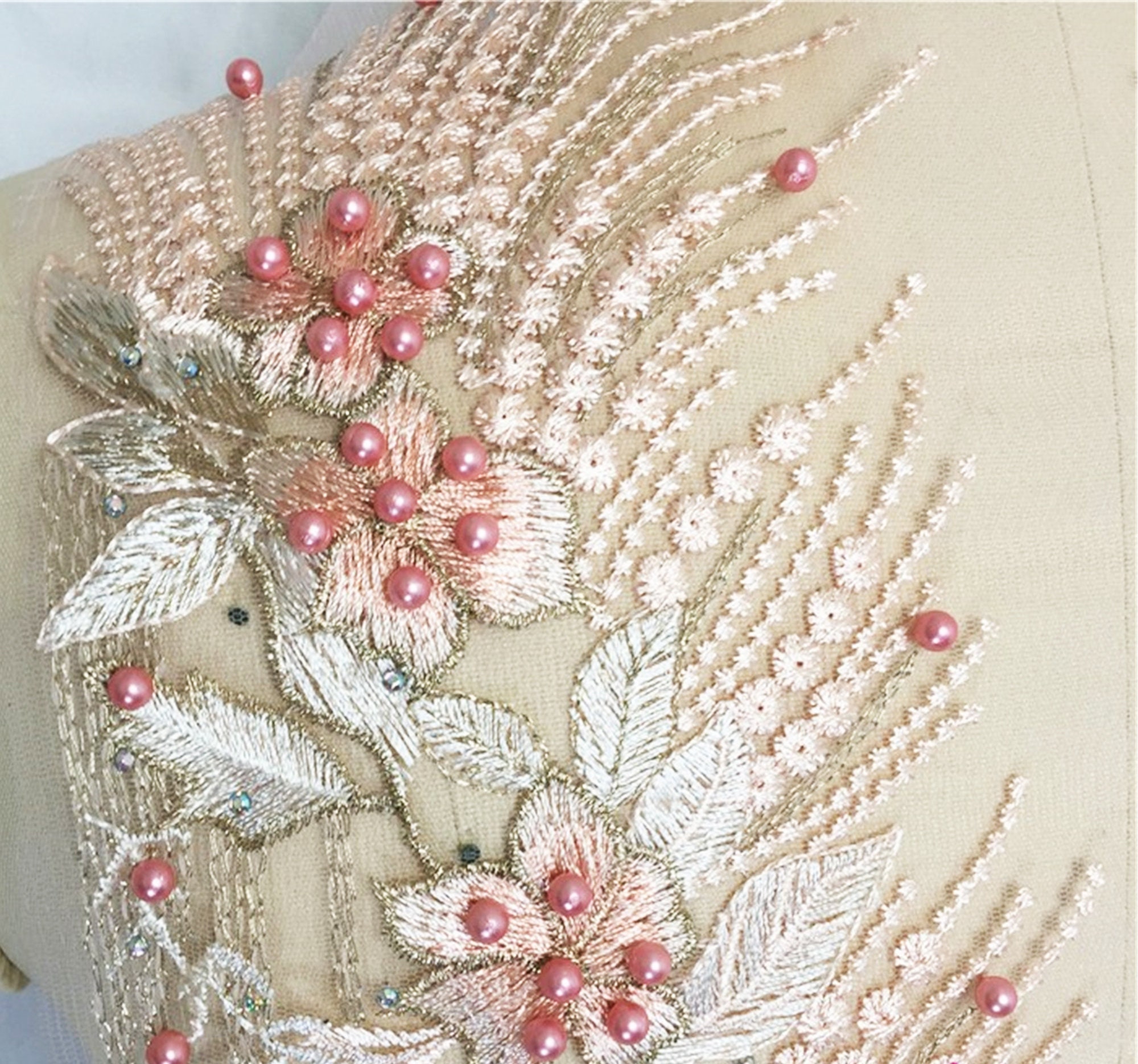 Stunning 3D Beaded Embroidery Flower Sequence Lace Applique - Etsy