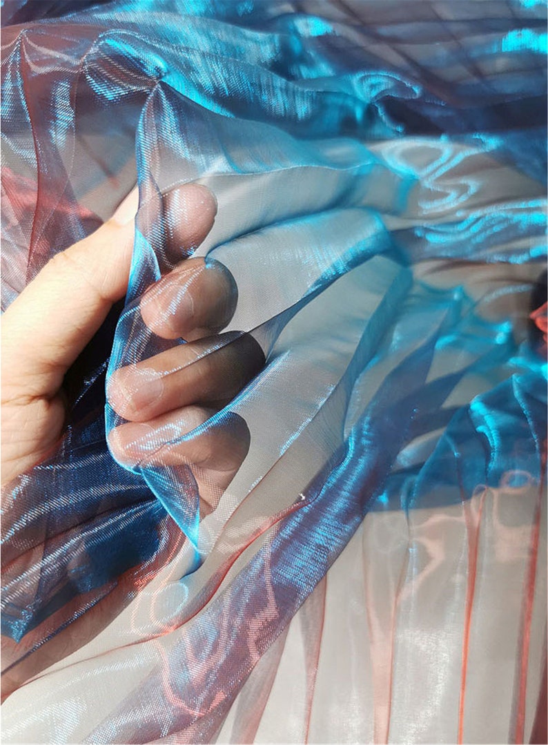 Gradient Magic Color Laser Organ Pleat Pleated Fabric Original | Etsy