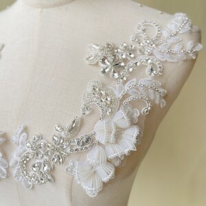 3D Flower Patch Stunning Prom Dress Rhinestone Applique Bling Accents ...