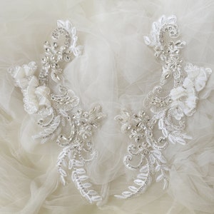3D Flower Patch Stunning Prom Dress Rhinestone Applique Bling Accents ...