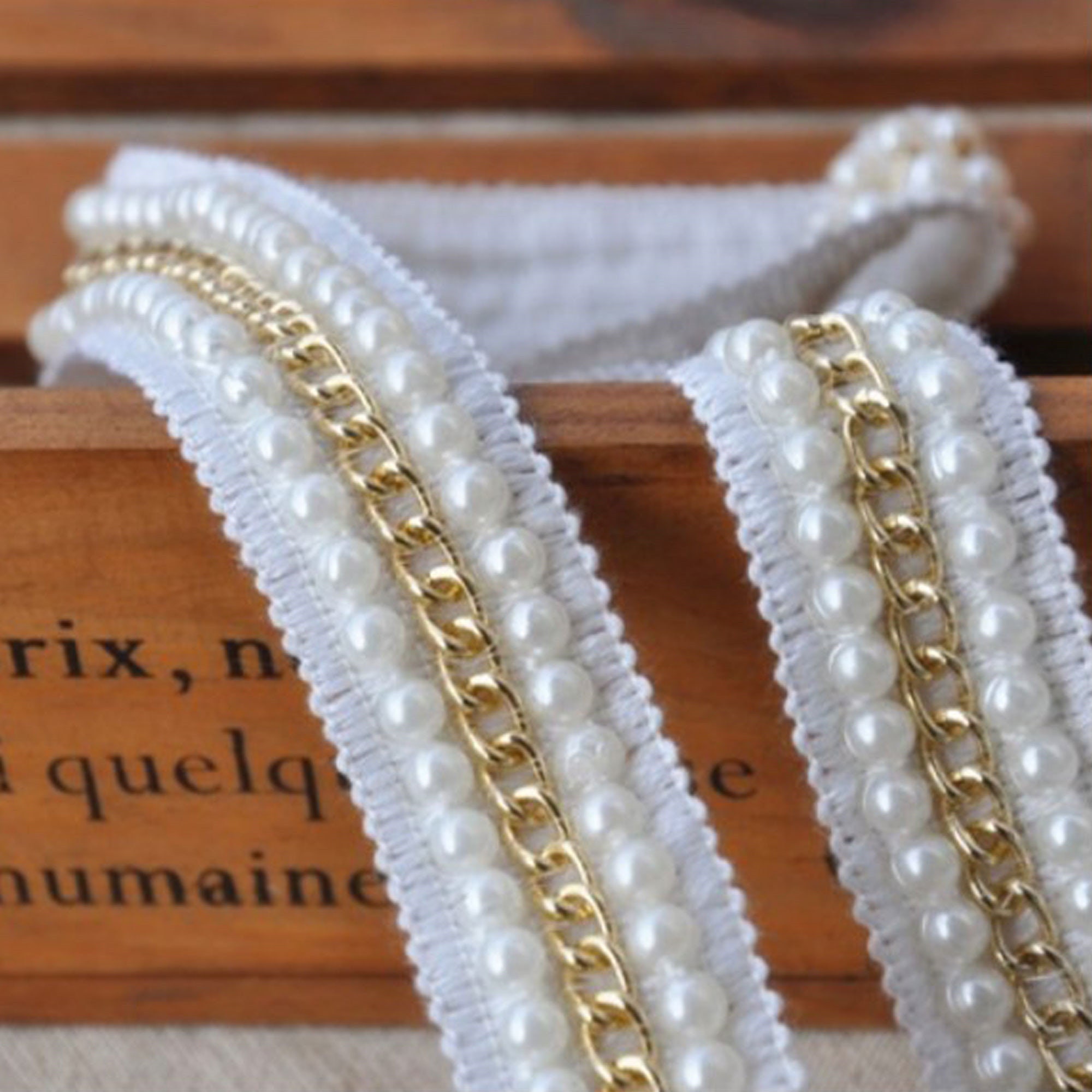 Elegant Ribbon Beaded Handmade Beading Trim Lace Pleated Lace - Etsy