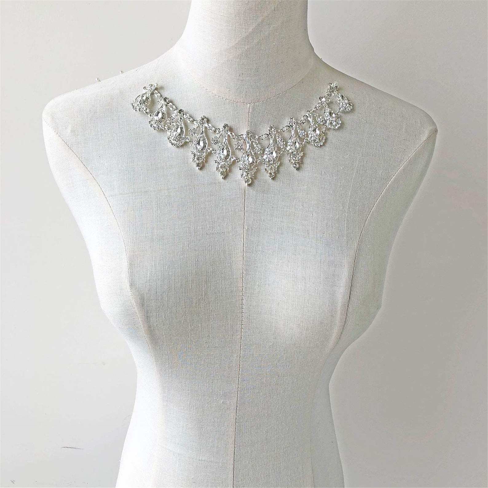 Wedding Rhinestone Motif Crystal Necklace Jewel Crystal - Etsy