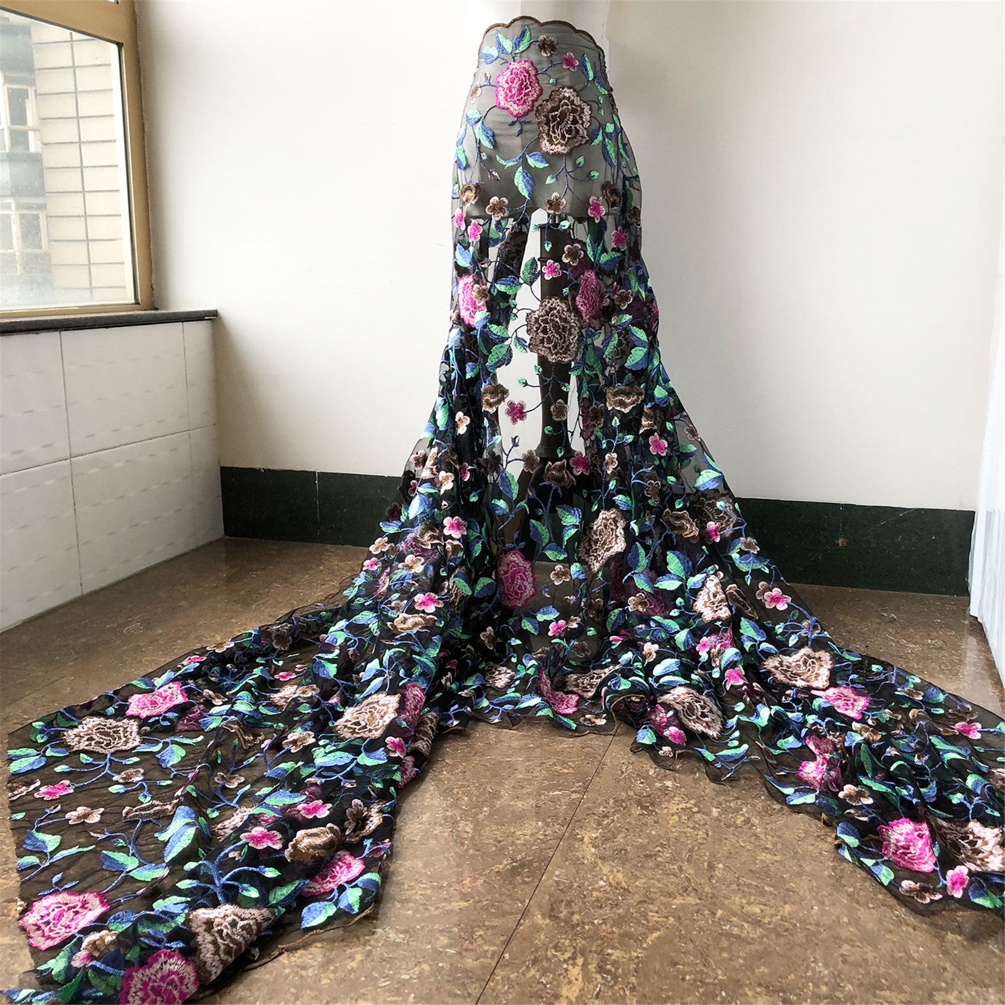 Blossom Flower Lace Fabric Fine Embroidery Floral Lace Gauze - Etsy