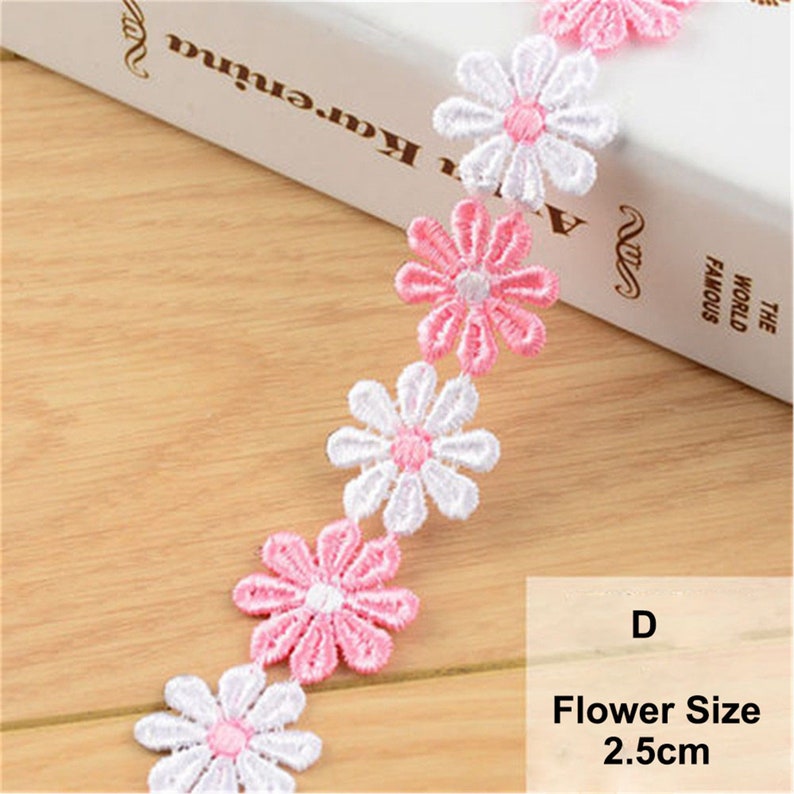 Daisy Sun Flower Decorating Lace Embroidered Trim Ribbon for - Etsy